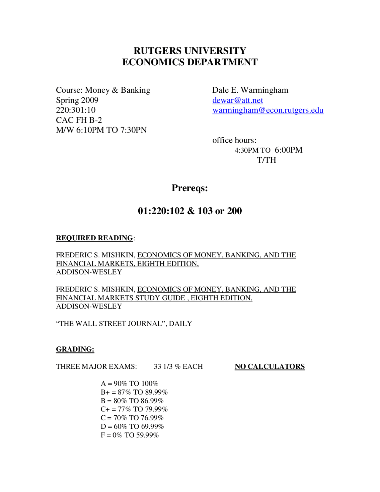 Final Exam Questions Money And Banking 220 301 Docsity