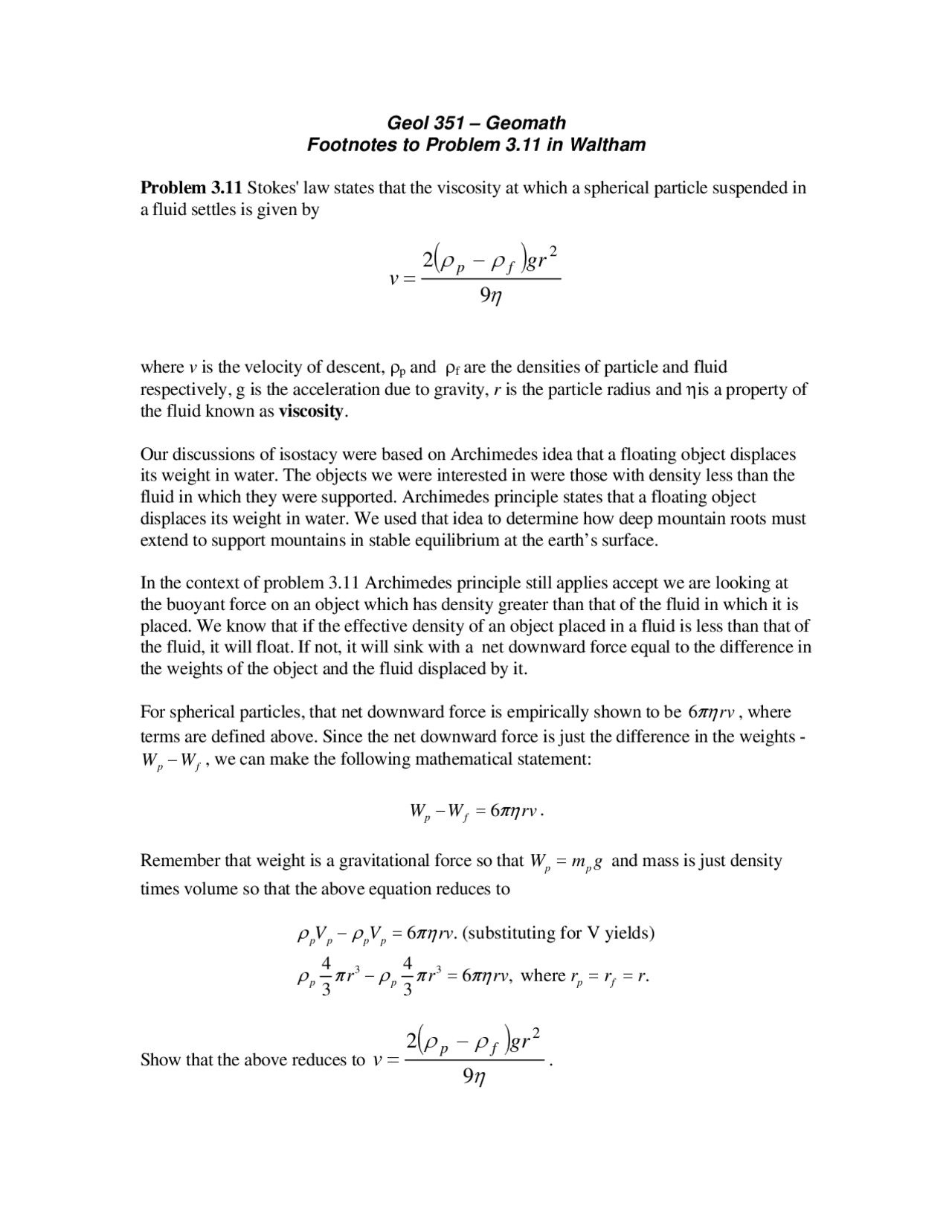 Introduction To Geomathematics Assignment Geol 351 Docsity