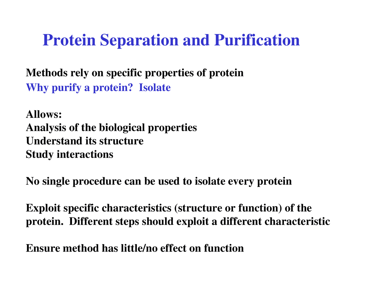 Protein Separation And Purification Introduction To Biochemistry