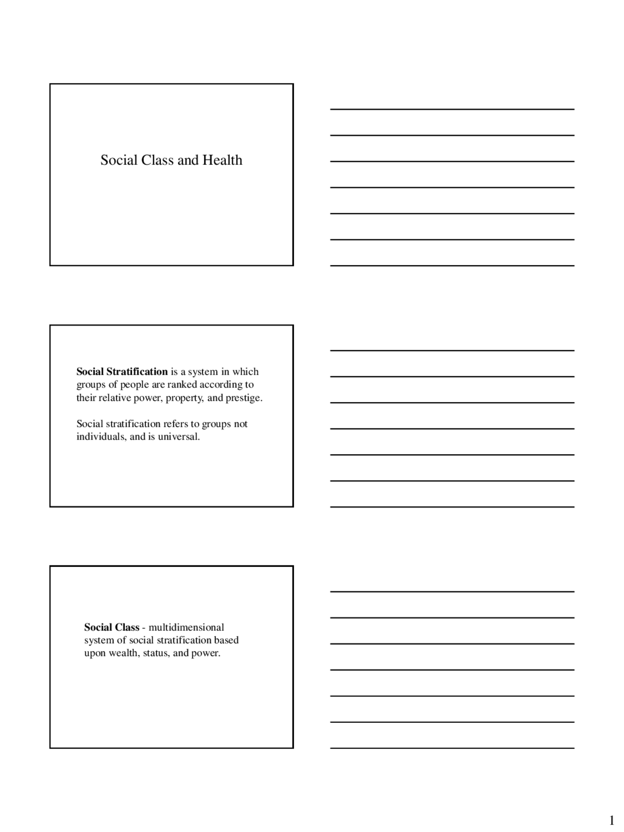 Social Stratification In Social Class And Health Syo 4400 Docsity