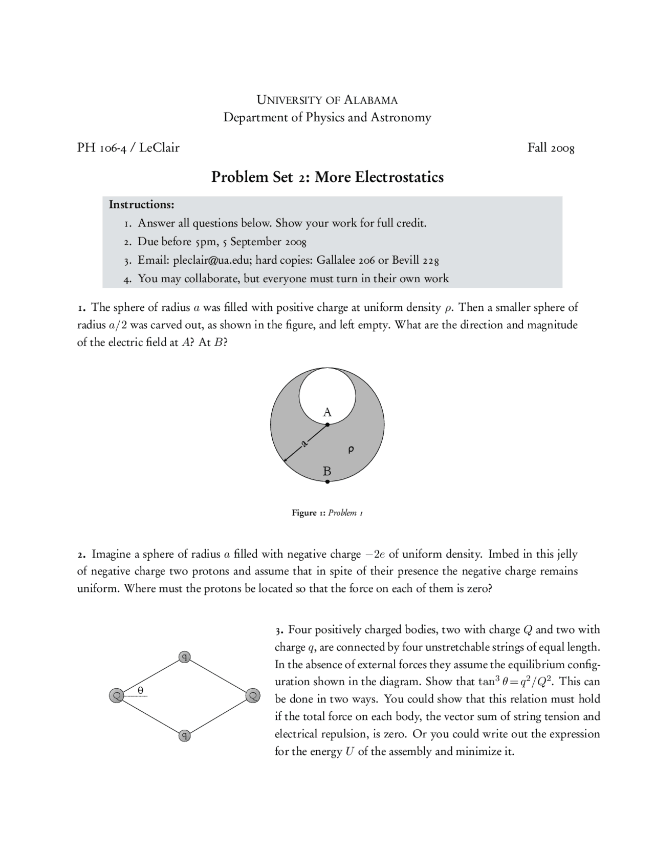 Problems For Assignment 2 General Physics With Calculus Ii Ph 106
