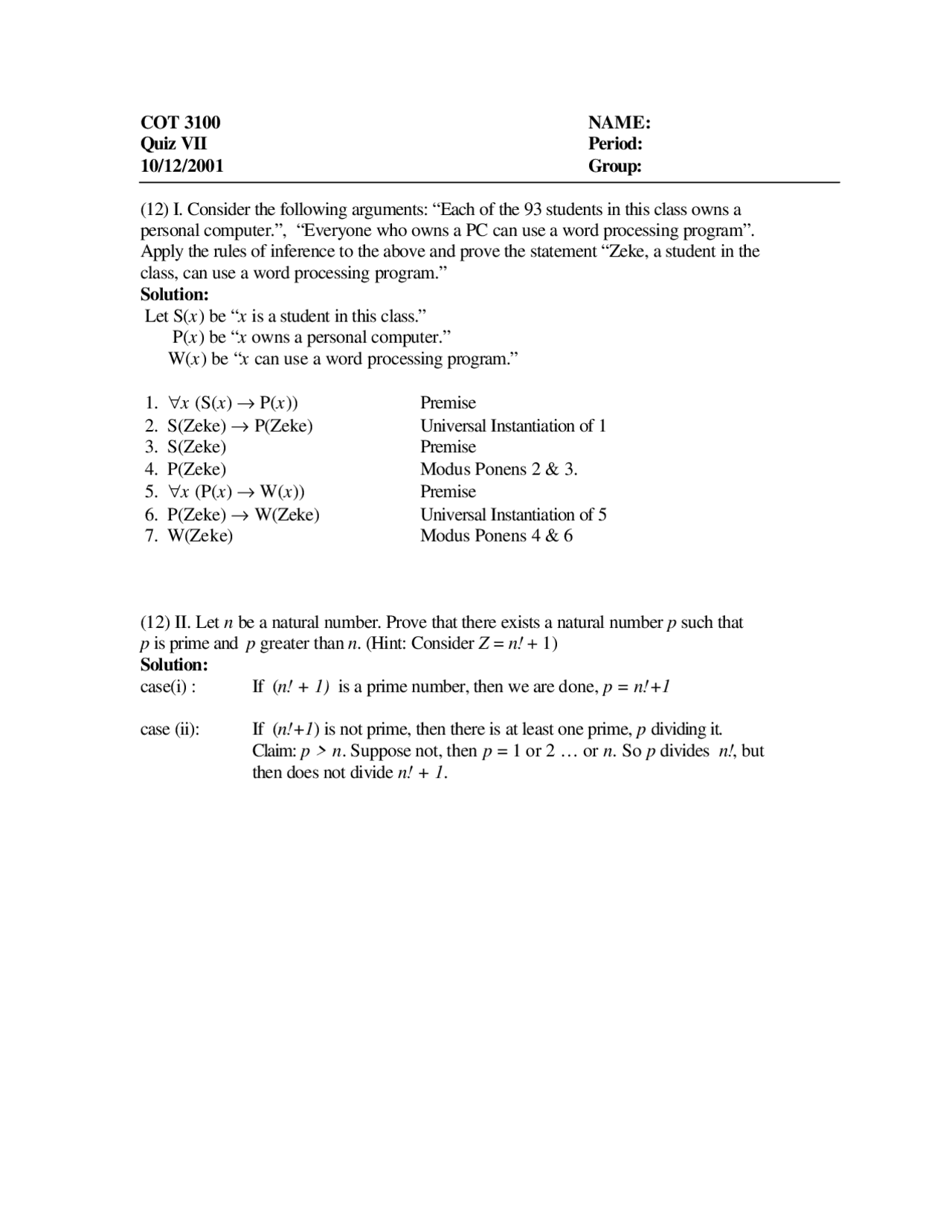 2 Solved Problems On The Prime Numbers Quiz 7 Cot 3100 Quizzes