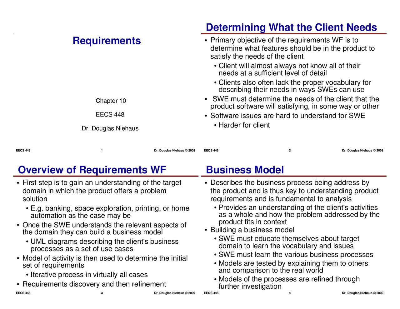 Requirements - Software Engineering I - Notes | EECS 448 | Study notes ...