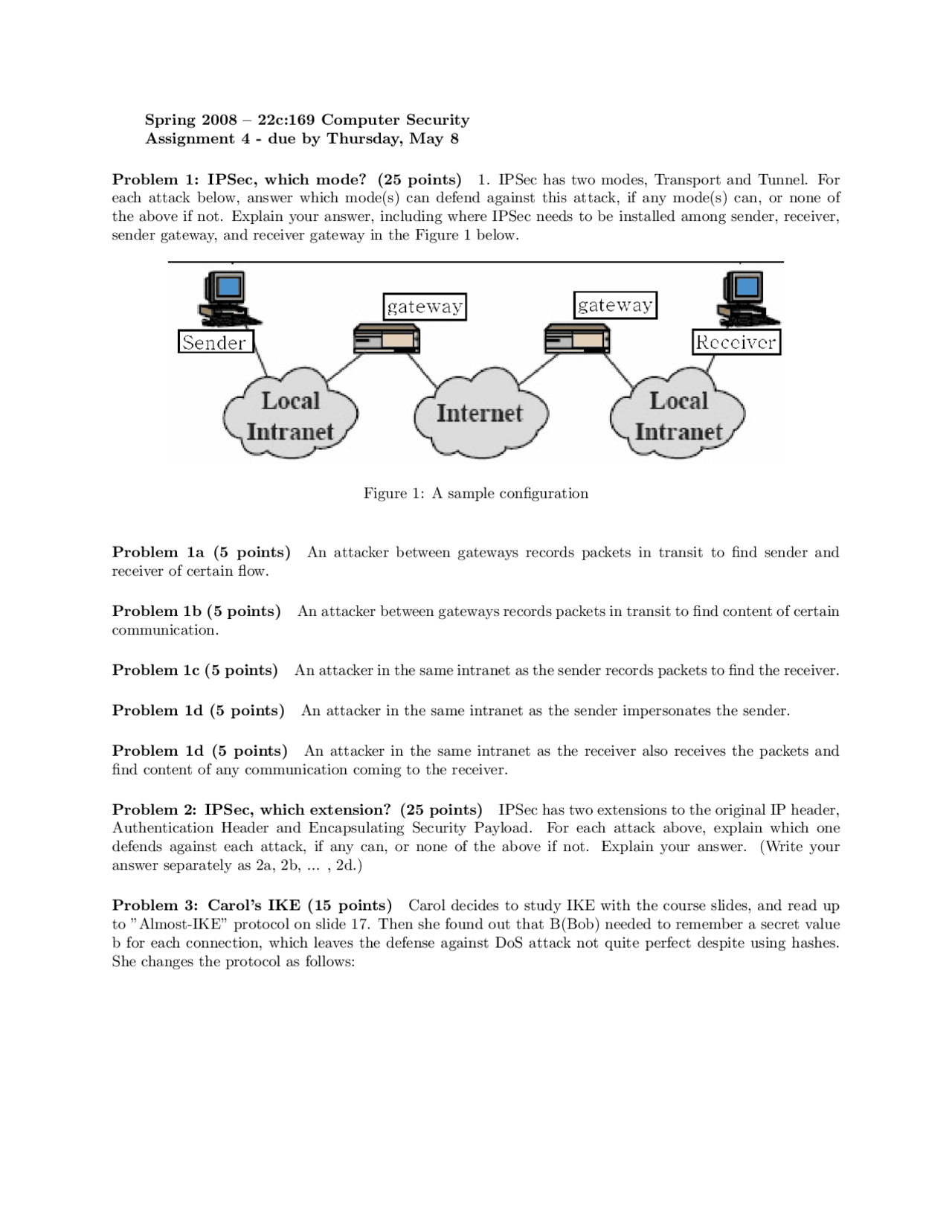 4 Practice Problems On Computer Security Assignment 4 22c 169 Docsity