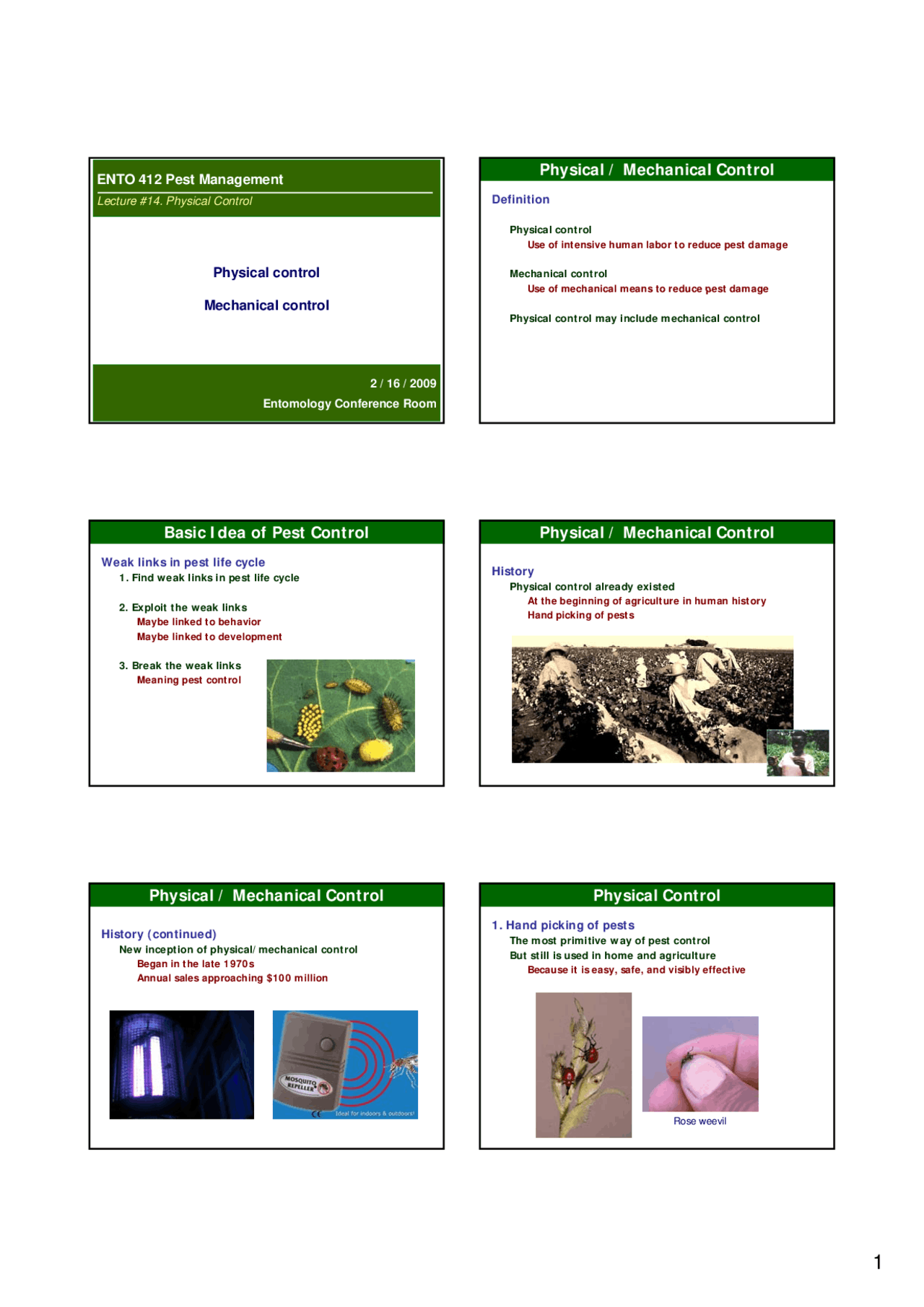 Basic Idea of Pest Control - Lecture Slides | ENTO 412 | Study notes ...