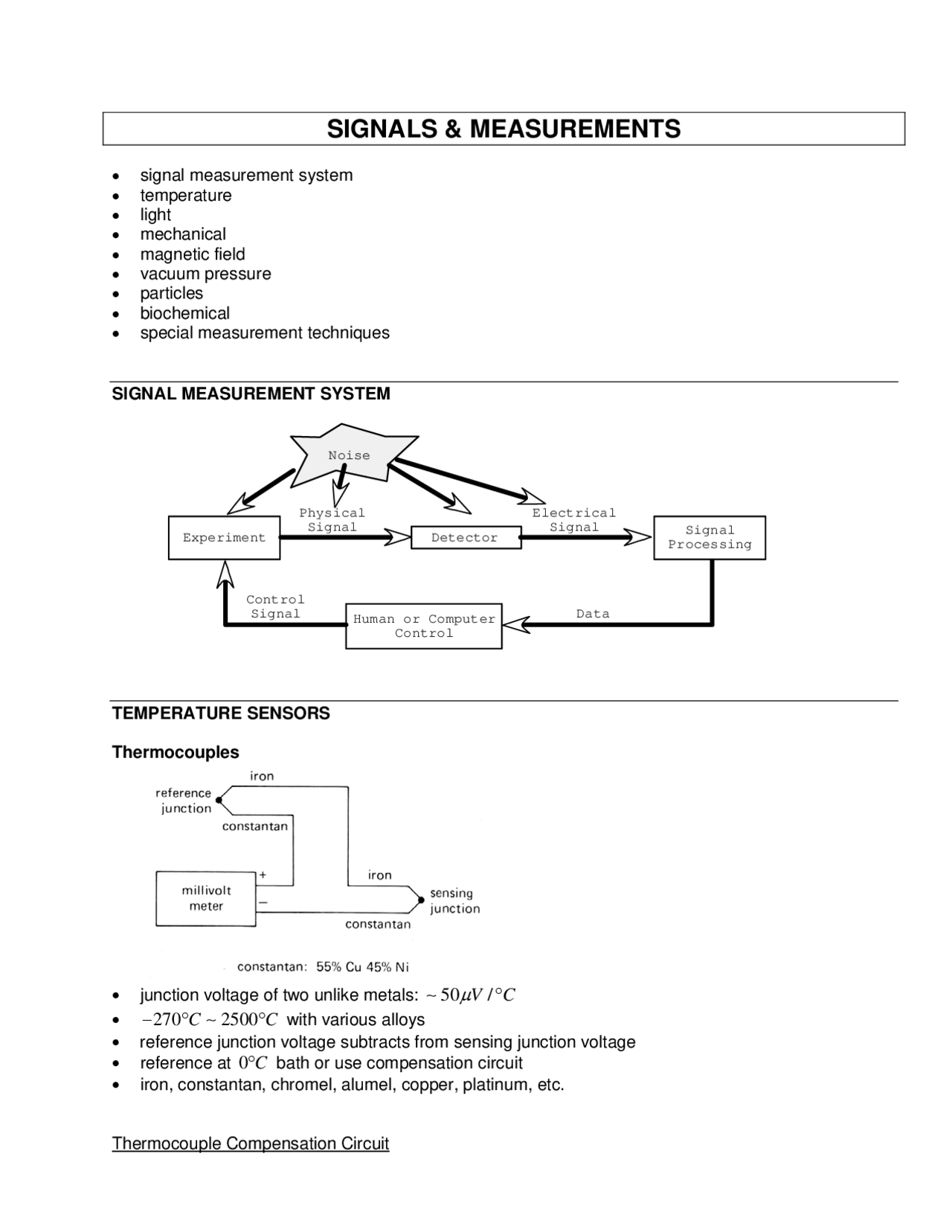 Notes on Signals and Measurements | PHY 6753 - Docsity