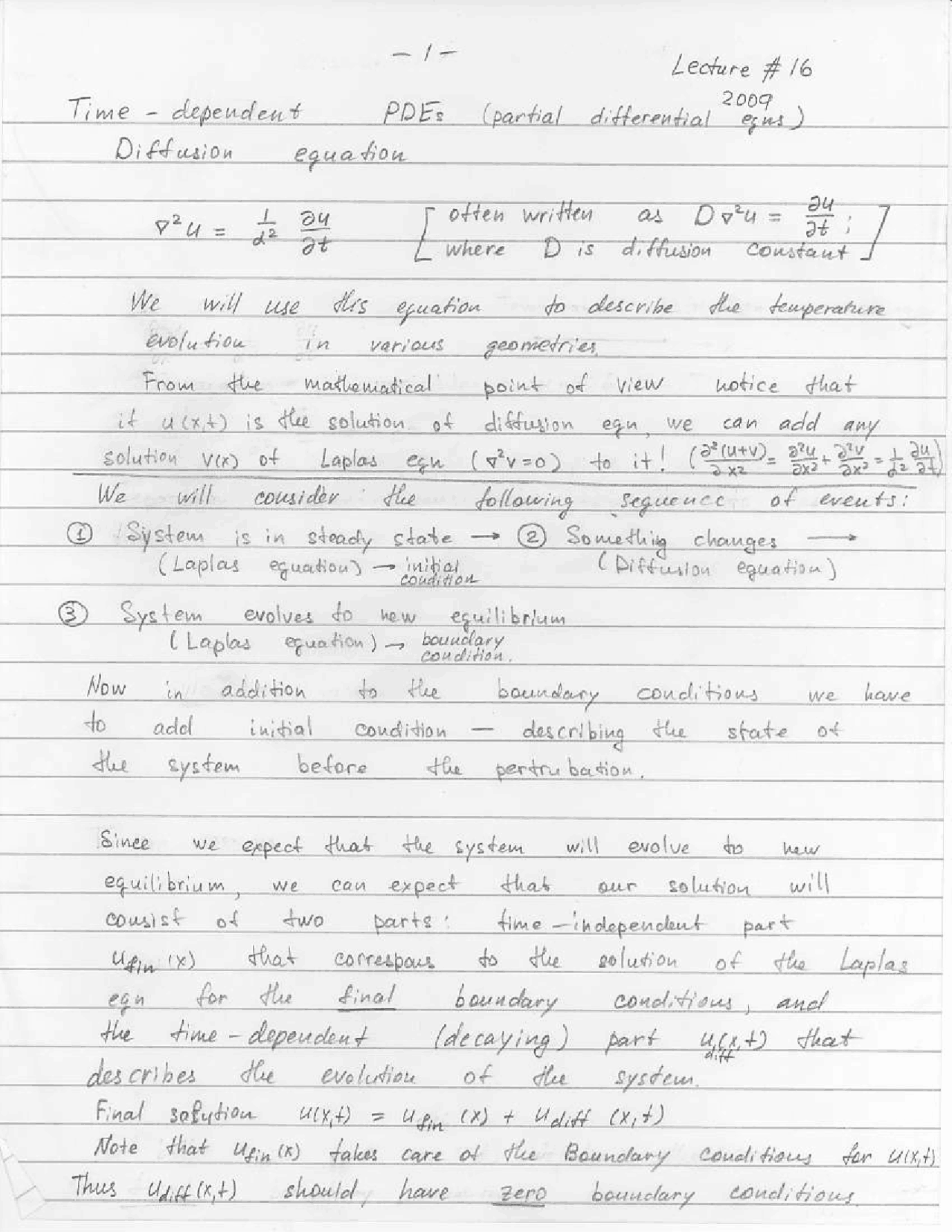 Diffusion Equations Handwritten Notes Phys 475 Docsity