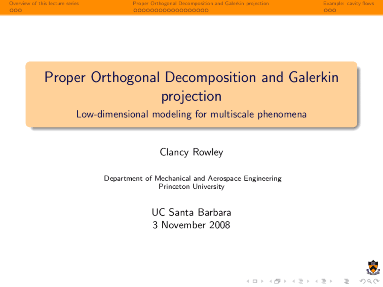 Notes on Proper Orthogonal Decomposition and Galerkin Projection | ME ...