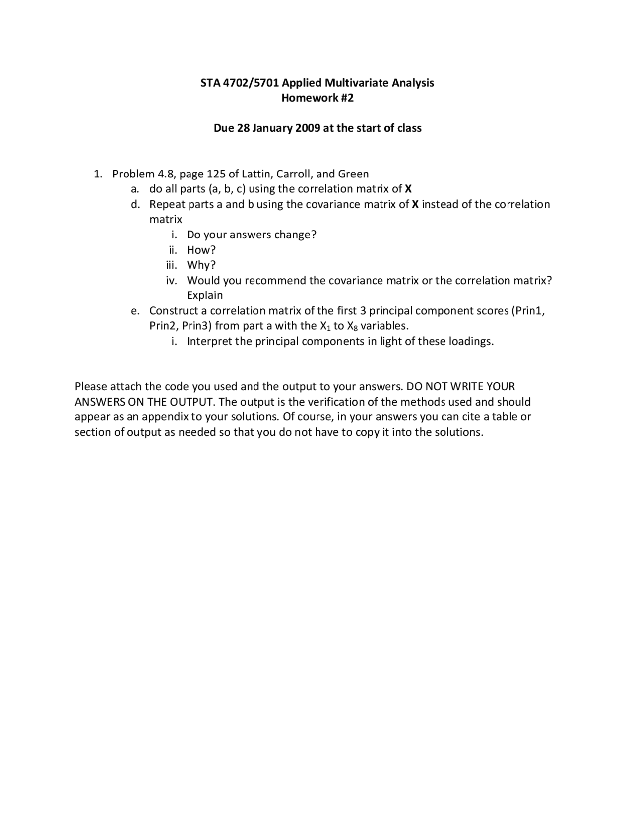 Practice Assignment 2 Applied Multivariate Analysis Sta 4702