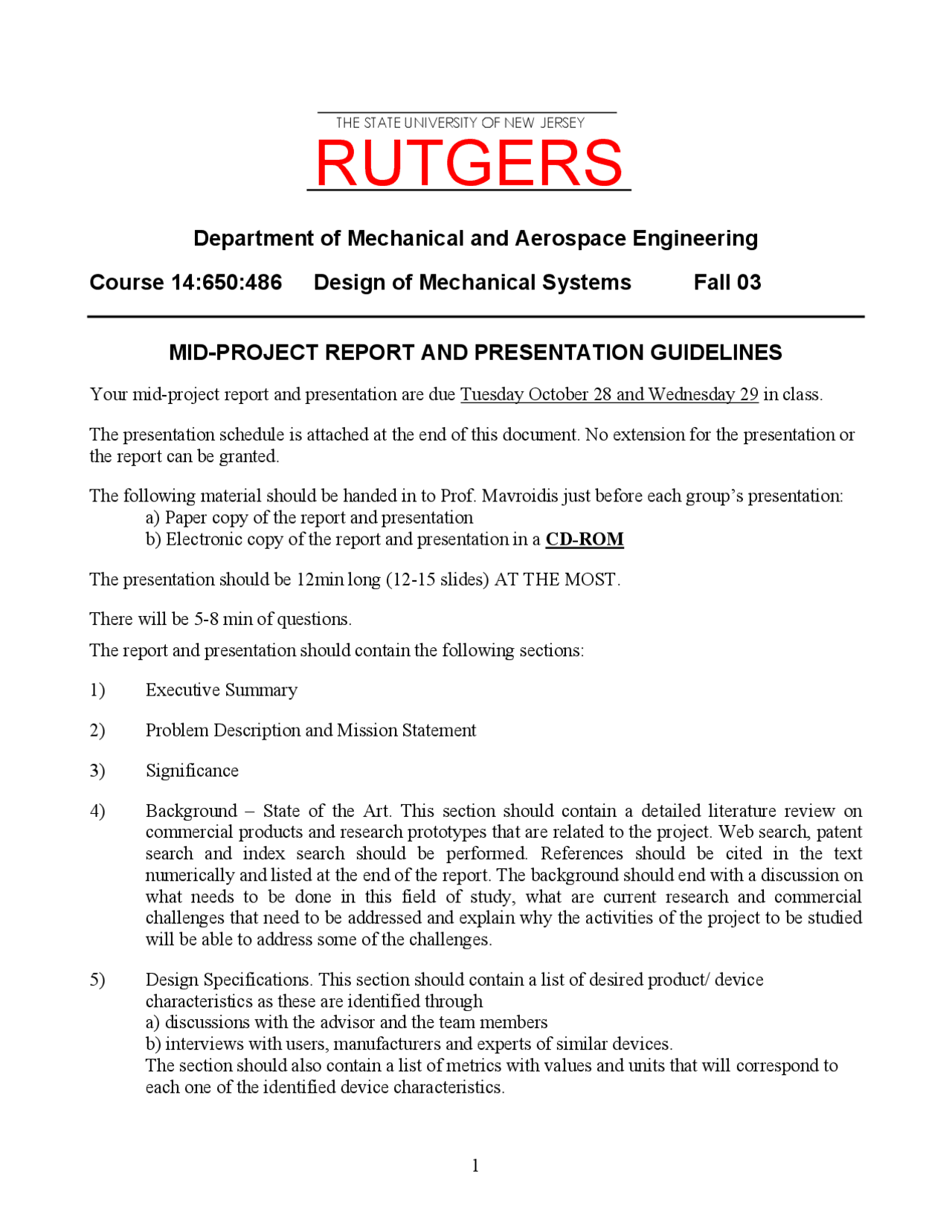 Mid Project Report and Presentation Guidelines - Project | 650 486 ...