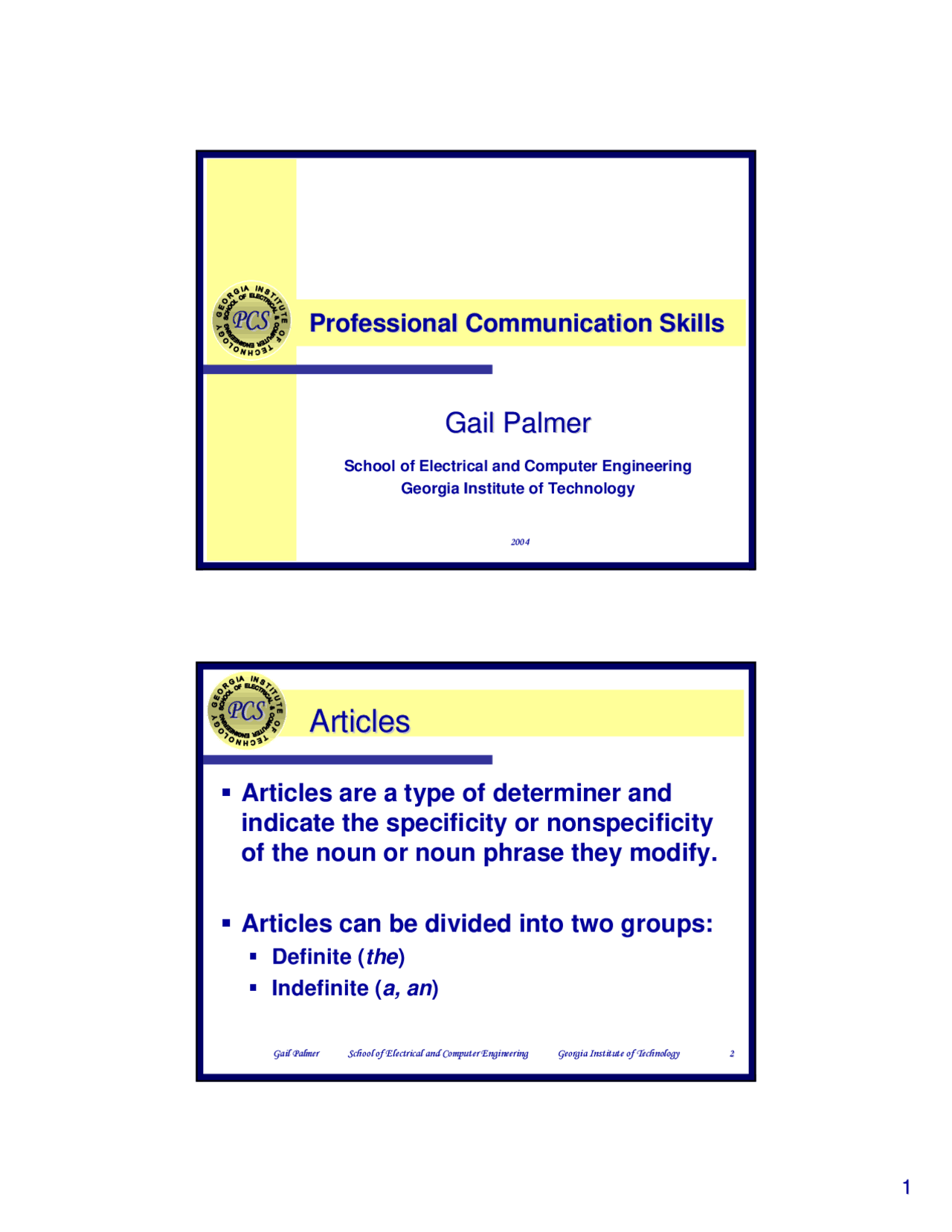 Professional Communications Skills - Outline | ECE 8020 - Docsity