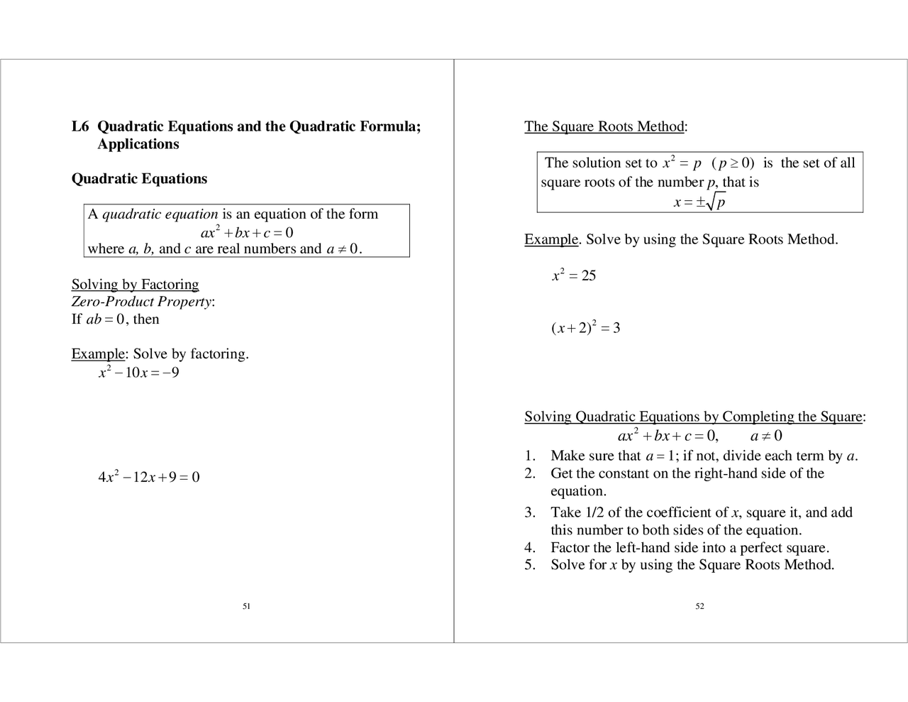 Quadratic Equations and Quadratic Formula: Applications | MAC 1105 ...