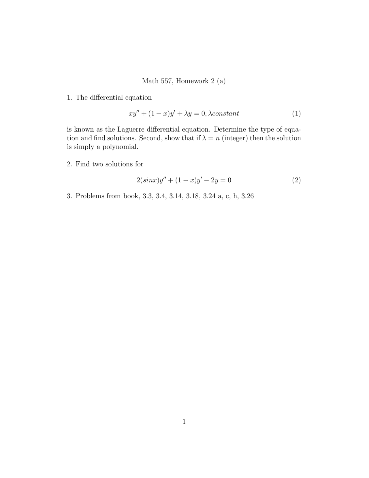 The Differential Equation Methods Of Applied Mathematics Ii Math