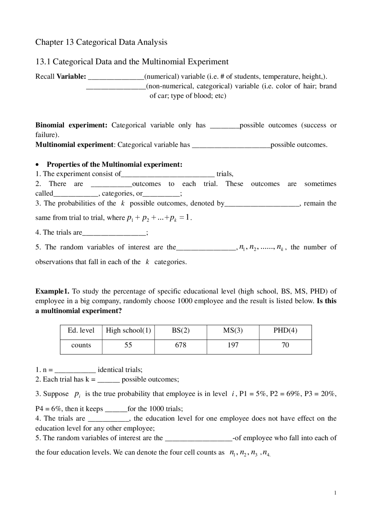 Exam 1 Review Sheet Introduction To Statistics Ii Sta 3123 Exams Statistics Docsity