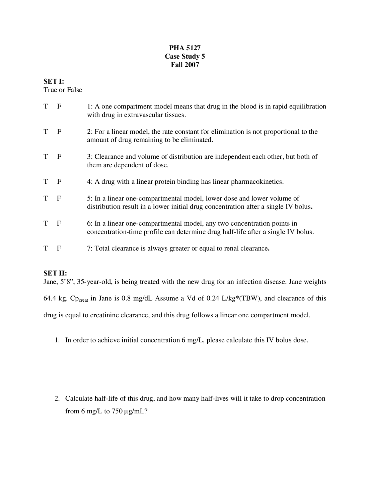 Dose Optimization 1 Practice Assignment 5 Pha 5127 Docsity