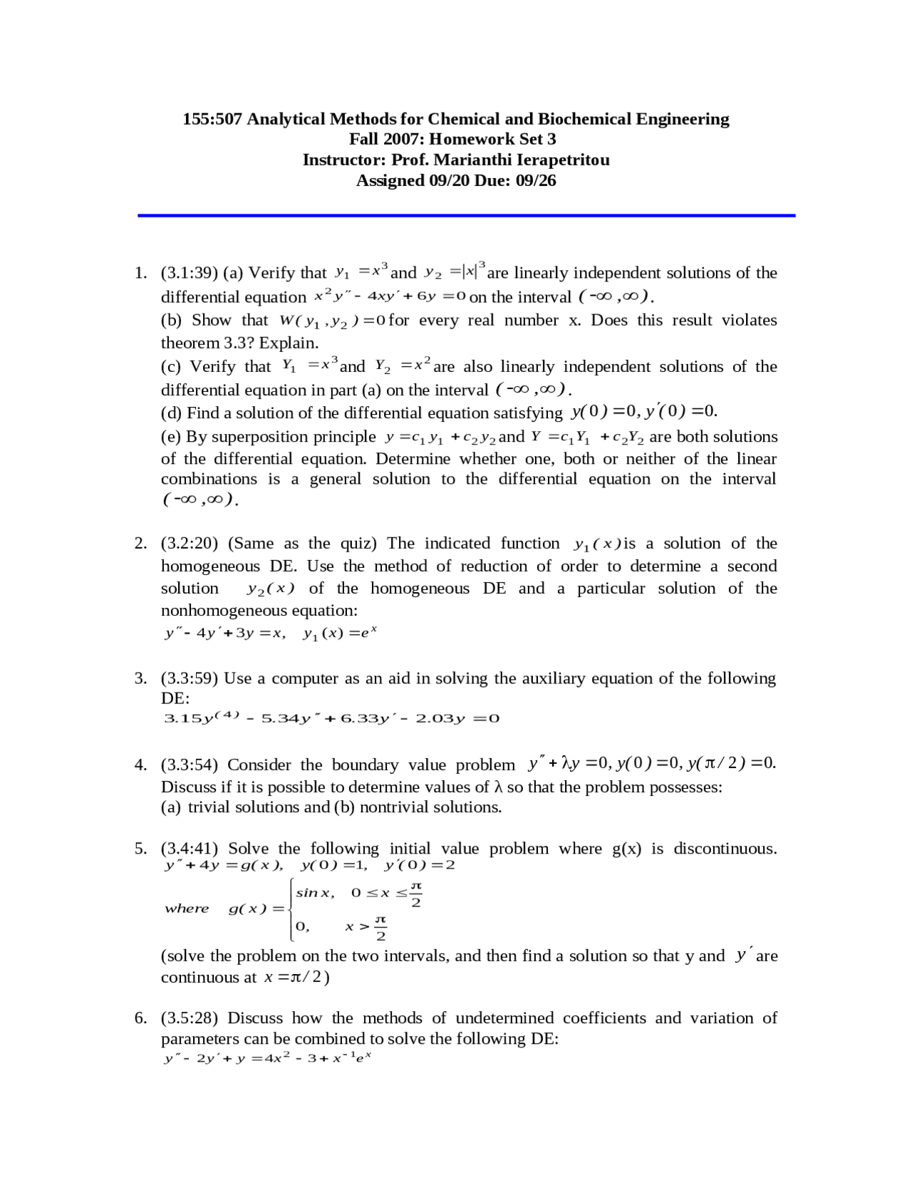 Homework 7 Analytical Methods For Chemical And Biochemical