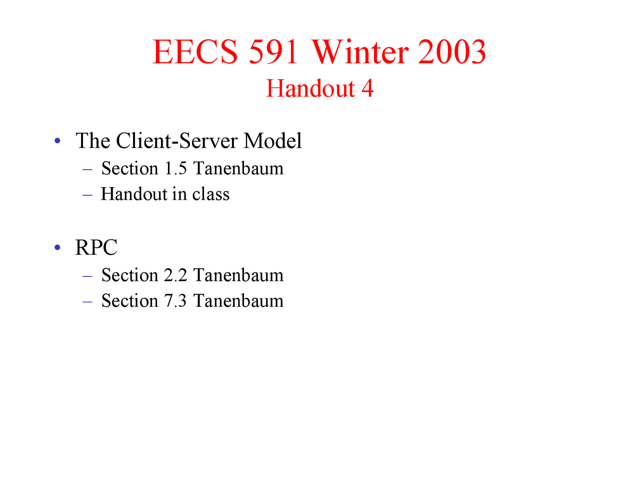 The Client Server Model Lecture Slides Eecs 591 Docsity