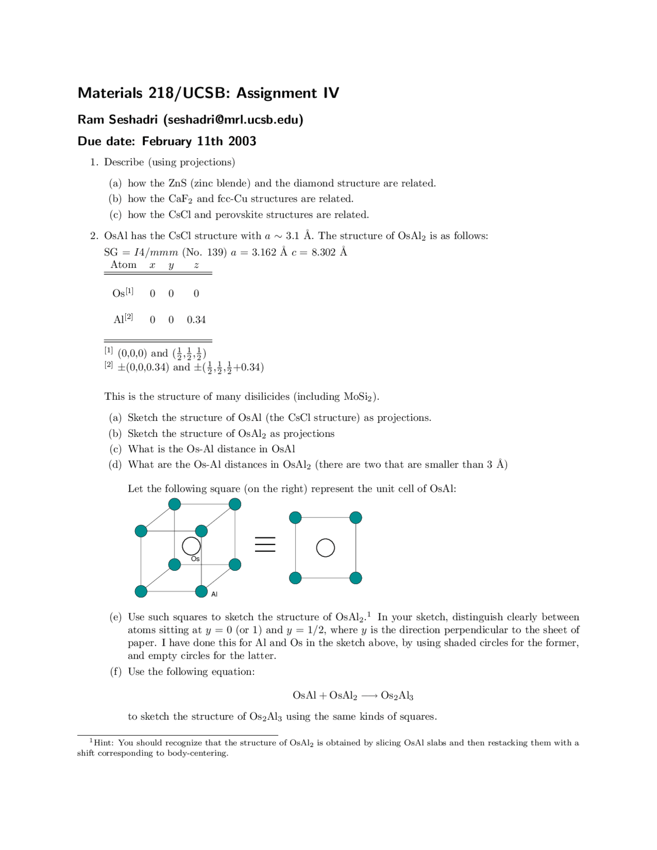 Questions On Introduction To Inorganic Materials Problem Set Iv