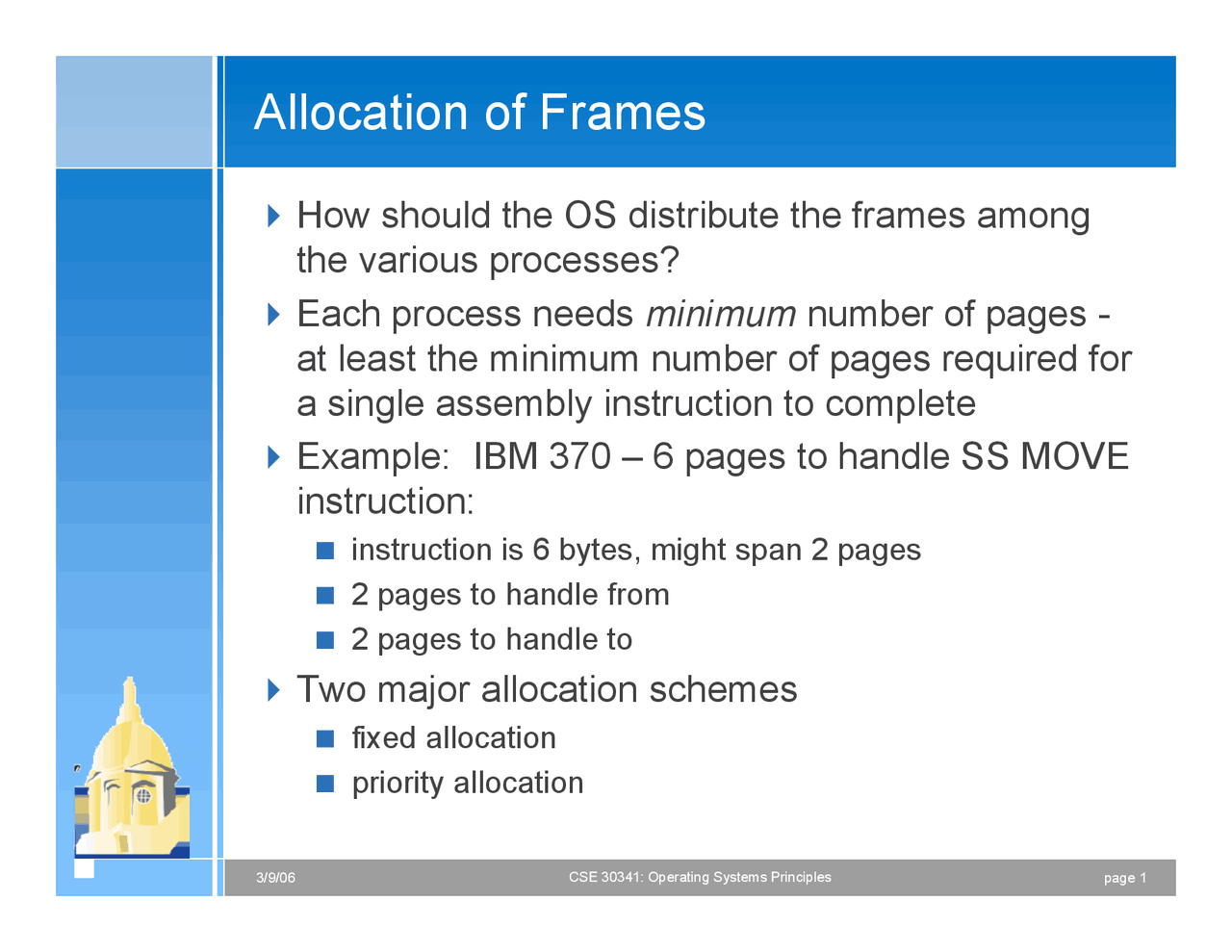 Lecture Slides On Allocation Of Frames Operating System Principles Cse 30341 Docsity 1815
