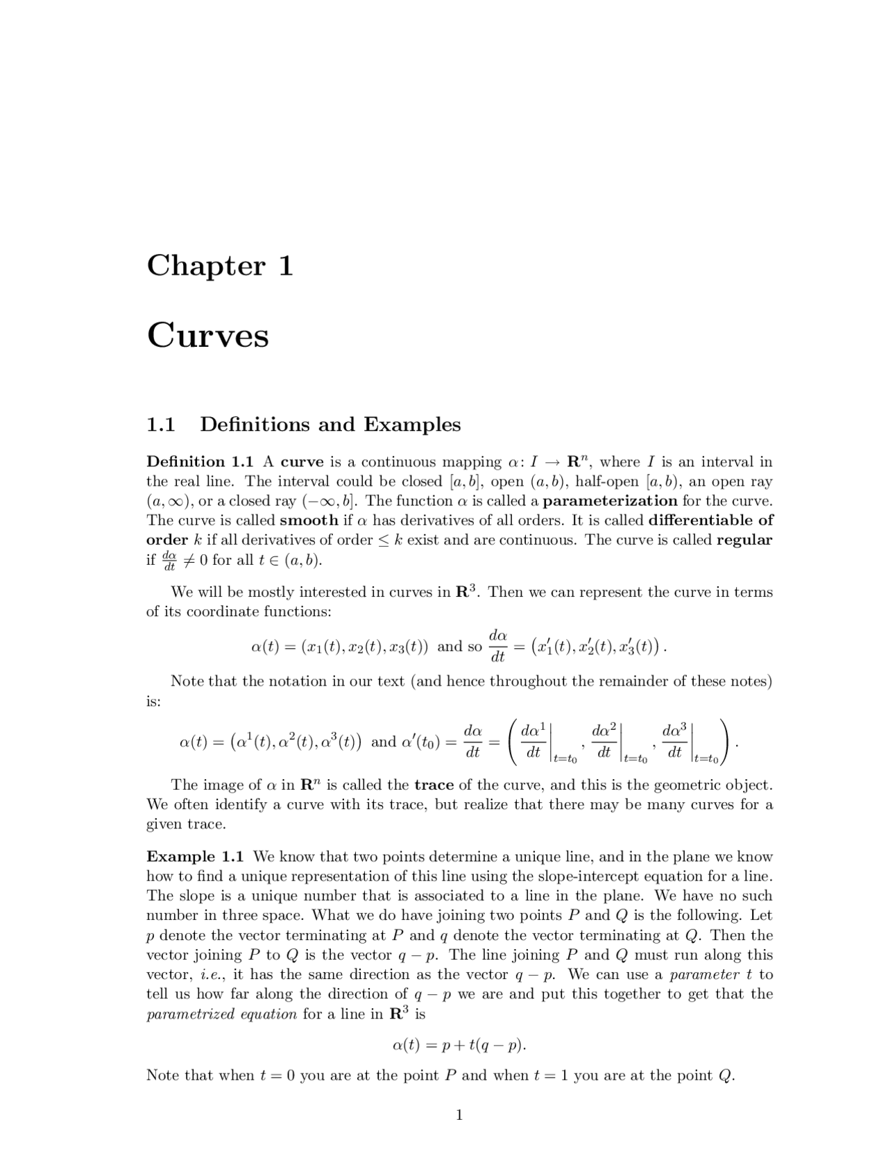 Curves - Geometry and Topology: Synthetic Geometry - Notes | MATH 4080 ...