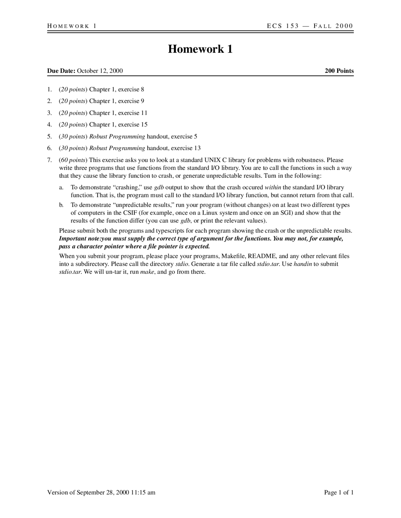 Questions On Computer Security Assignment 1 Ecs 153 Docsity