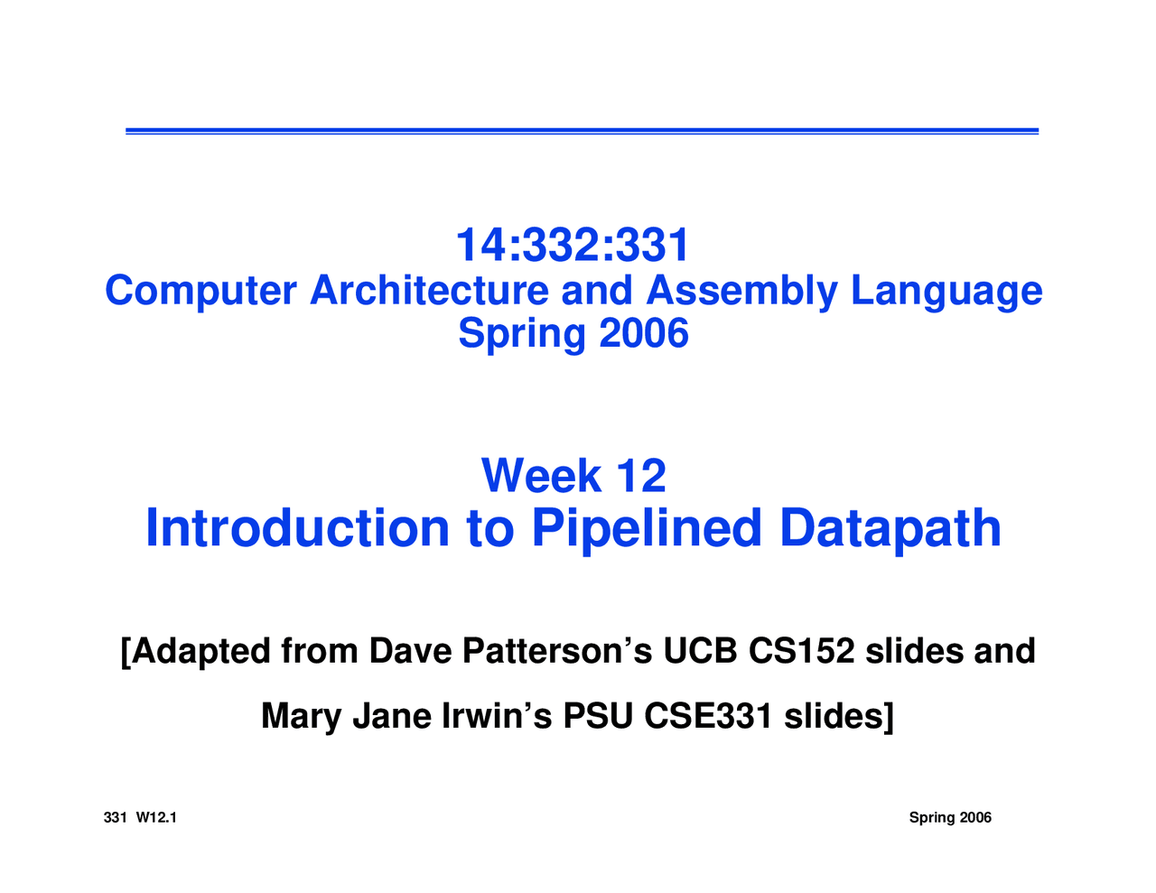 Representing Mips Pipeline Introduction To Pipelined Datapath 332