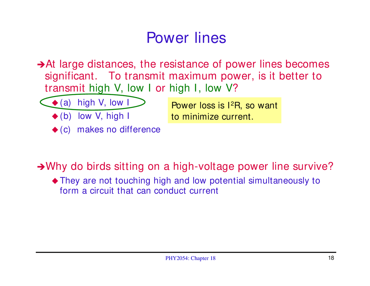Power Lines, Resistors, Circuits – Notes | PHY 2054 - Docsity