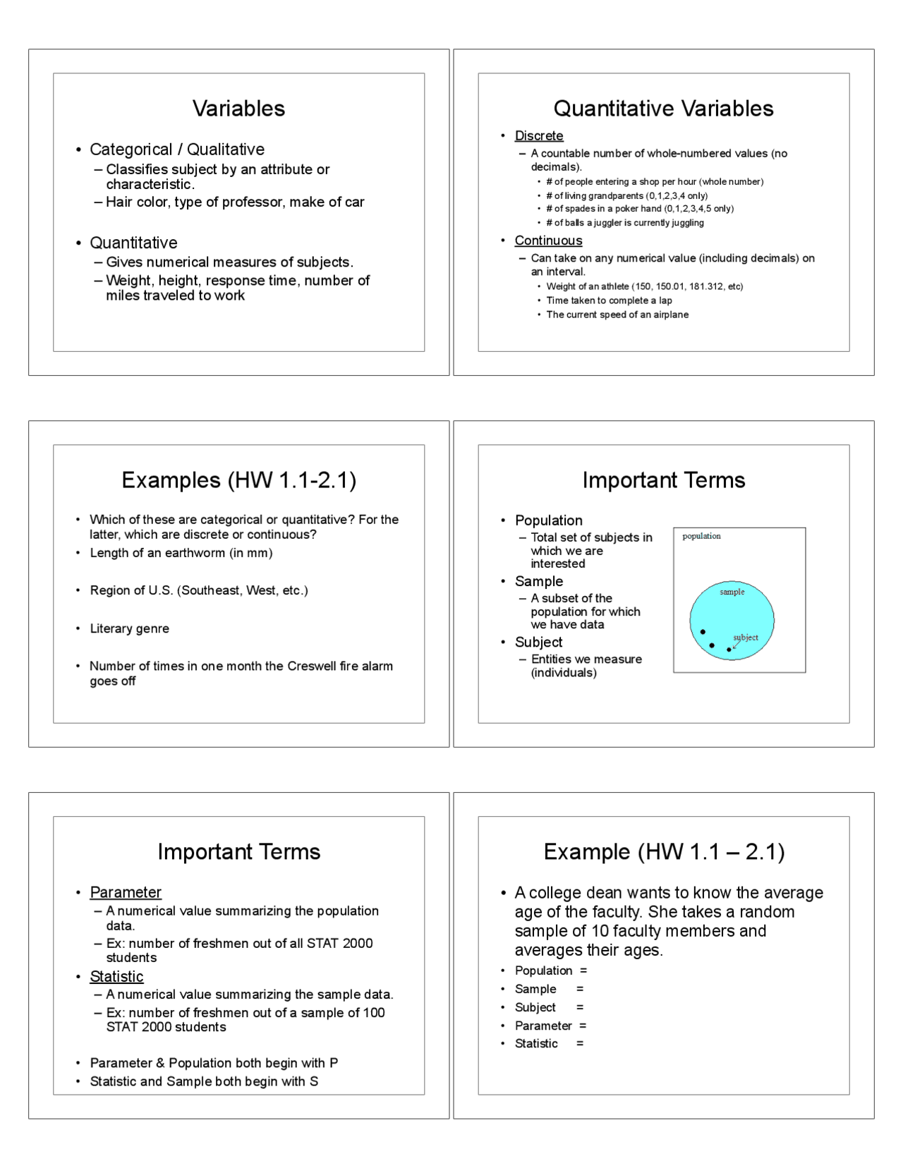 Variables Introductory Statistics Assignment Stat 2000 Docsity