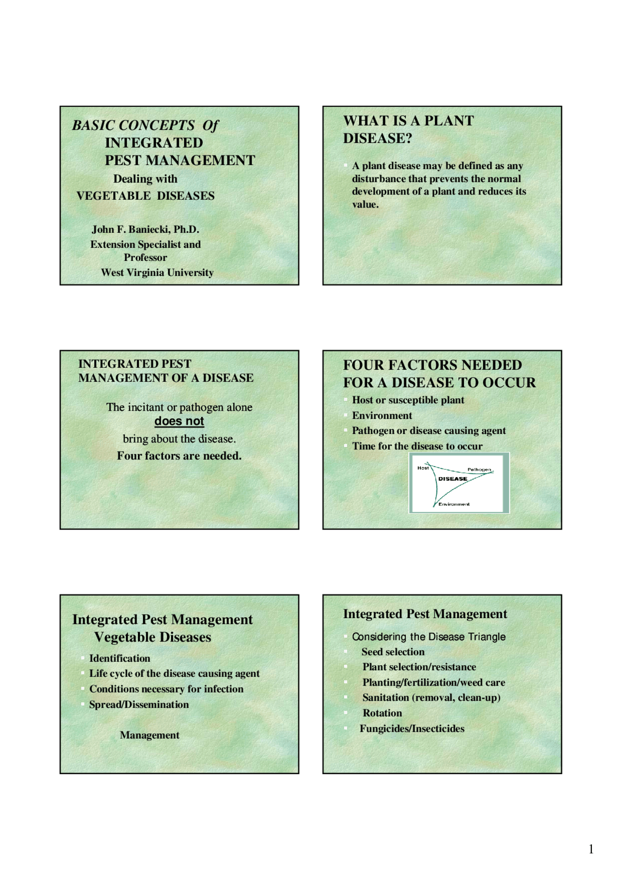 Lecture Slides For Diseases Pest Management Ento 412 Docsity