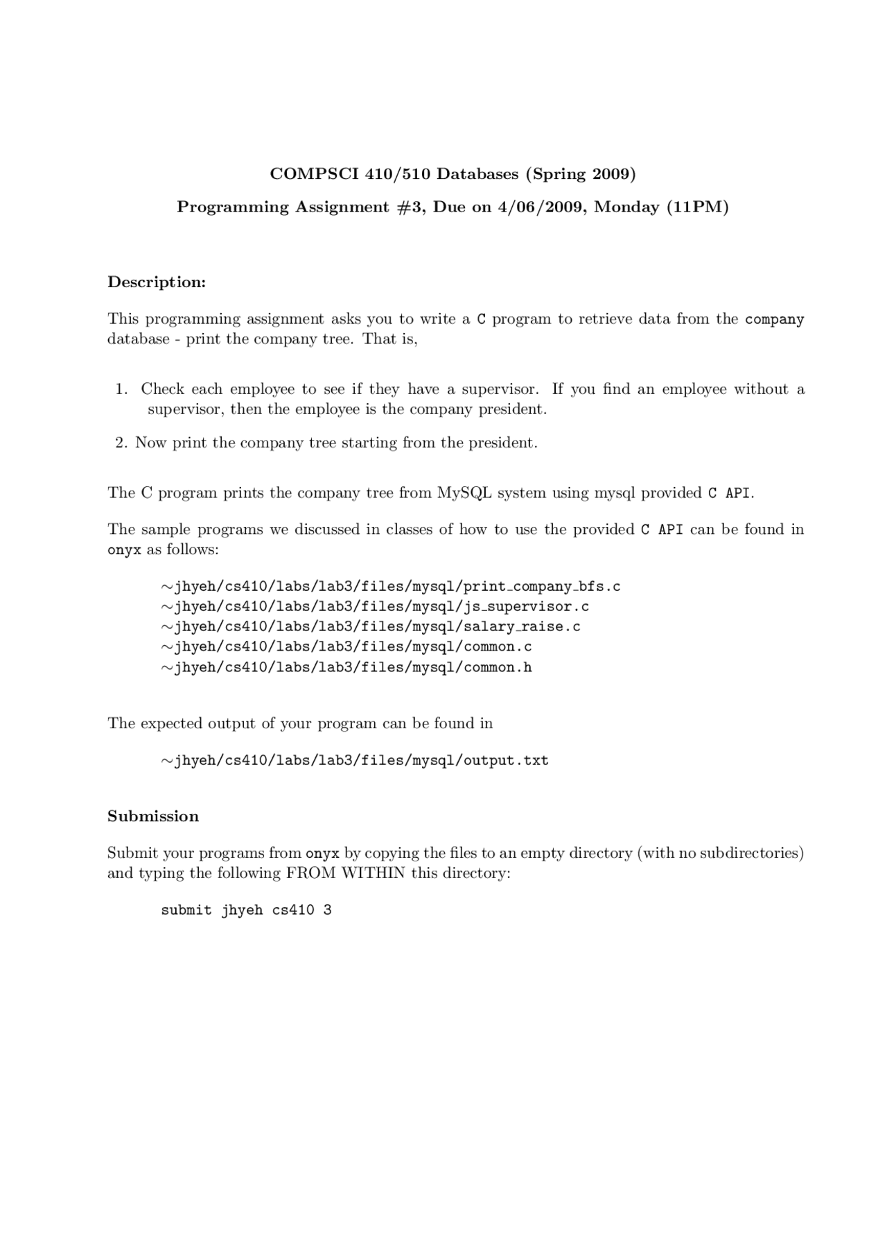 Programming Assignment 3 On Databases Compsci 410 Docsity 0438
