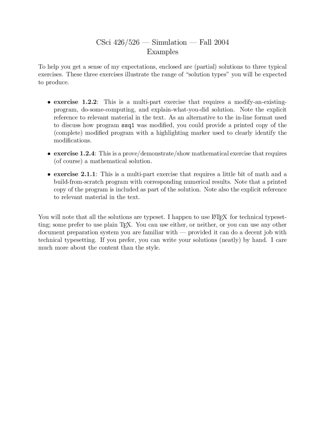 4 Solved Exercises On Simulation Method In Statistics Program Csci 2285