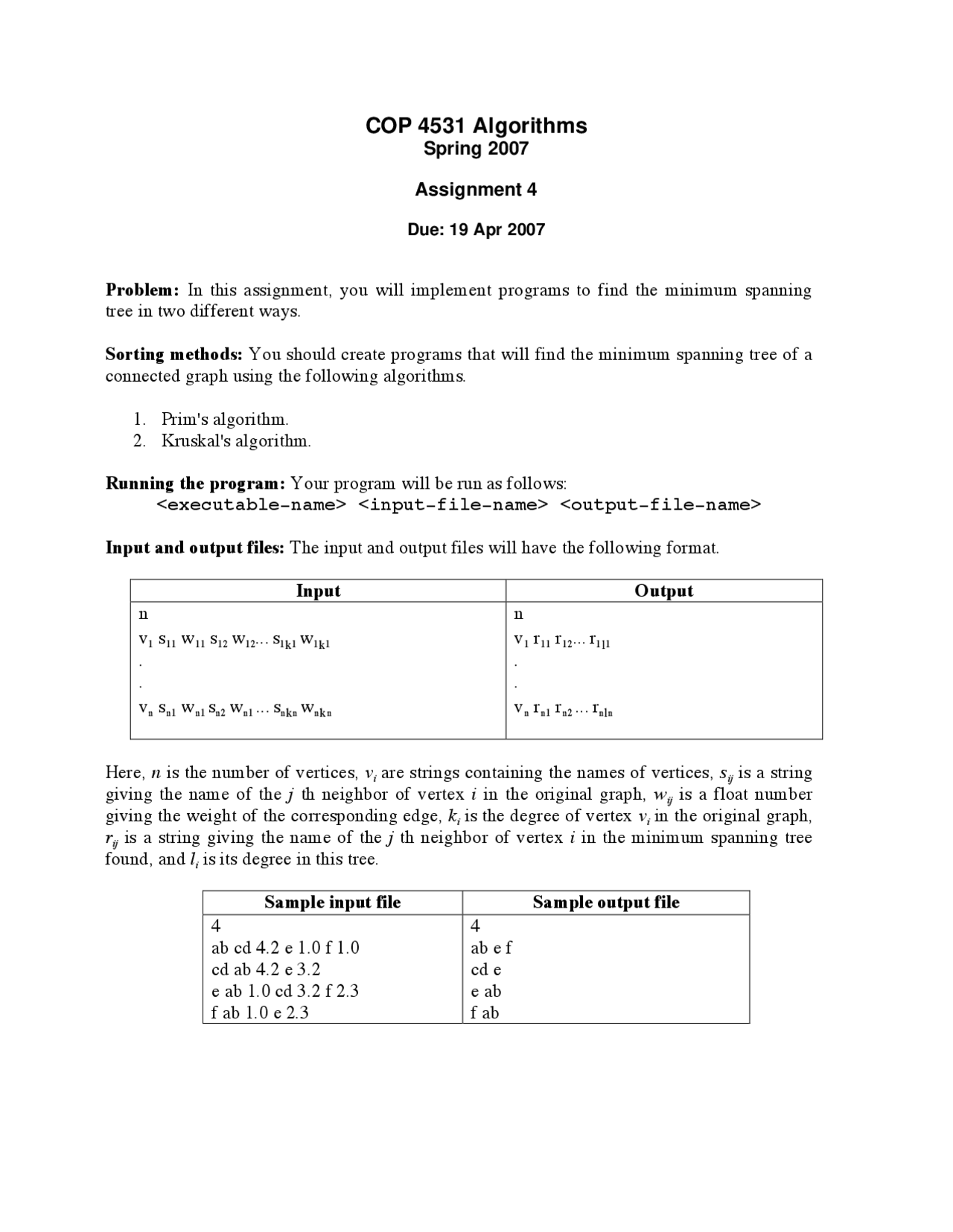 Solved Problem Assignment 4 Analysis Of Data Structure Cop 4531