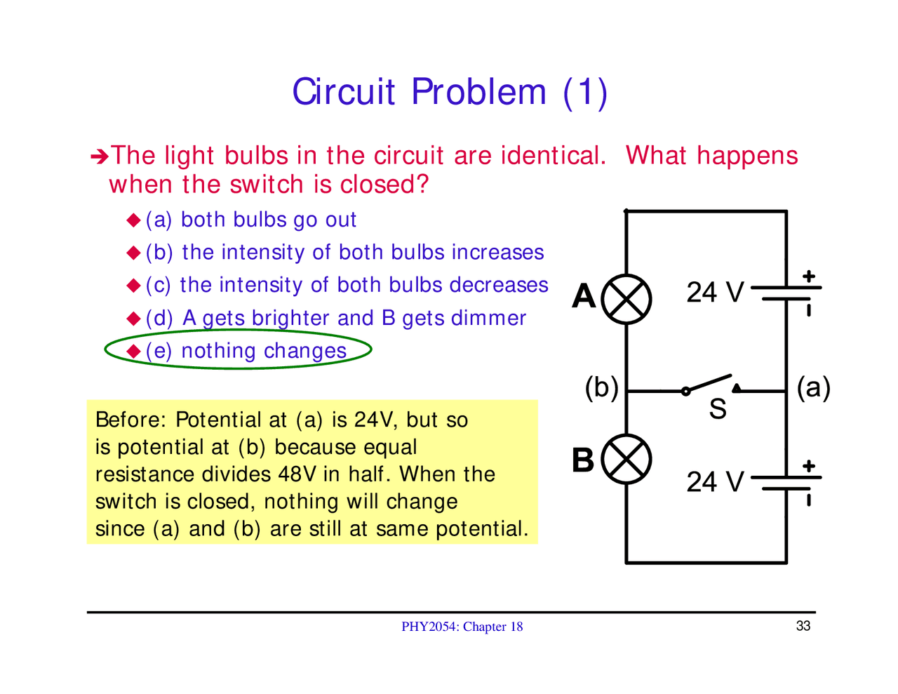 Circuit Problem, Res-Monster Maze, RC Circuits - Lecture Slides | PHY 2054 - Docsity