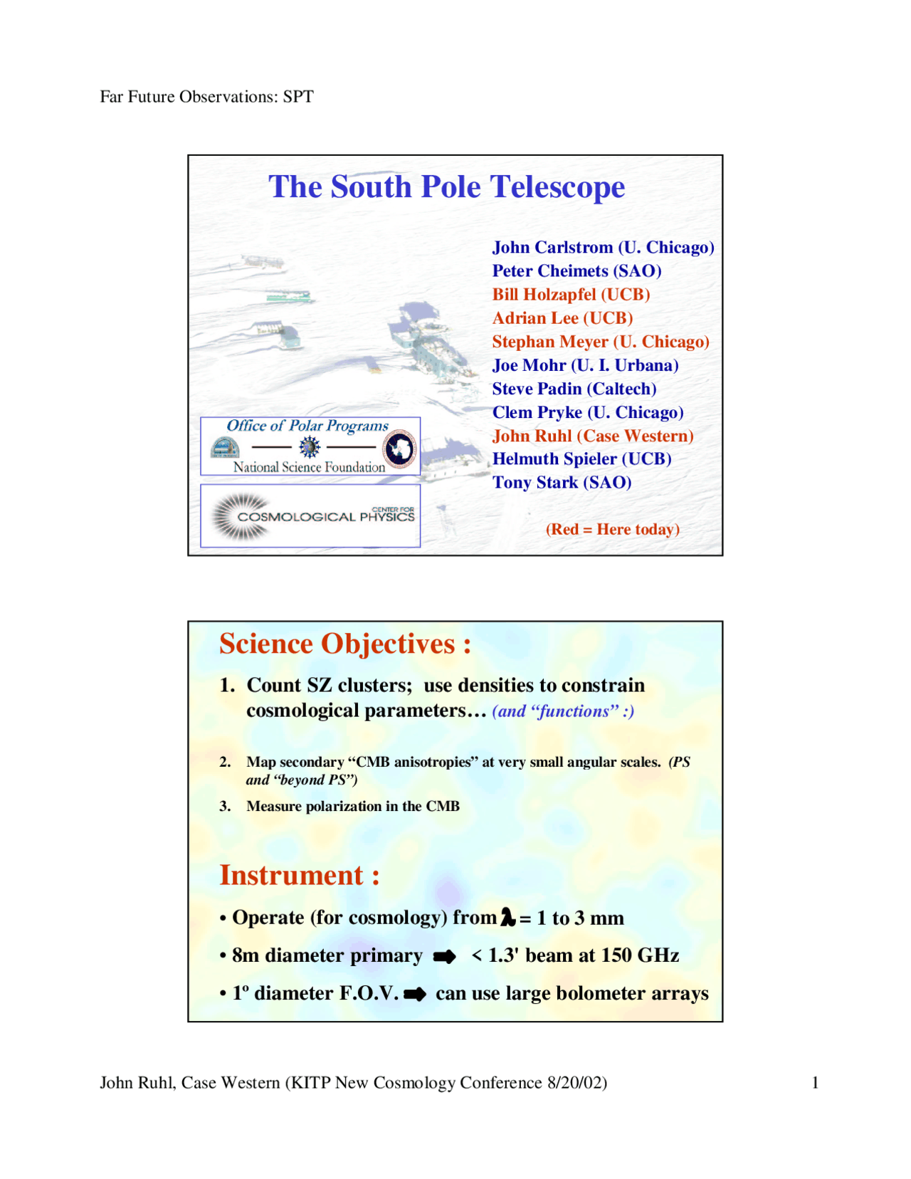 The South Pole Telescope Lecture Slides Geog 8 Docsity