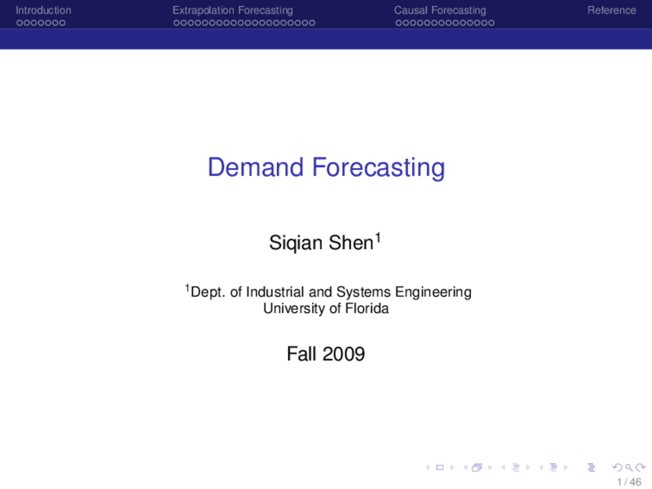 Demand Forecasting Lecture Slides Ein 4343 Docsity