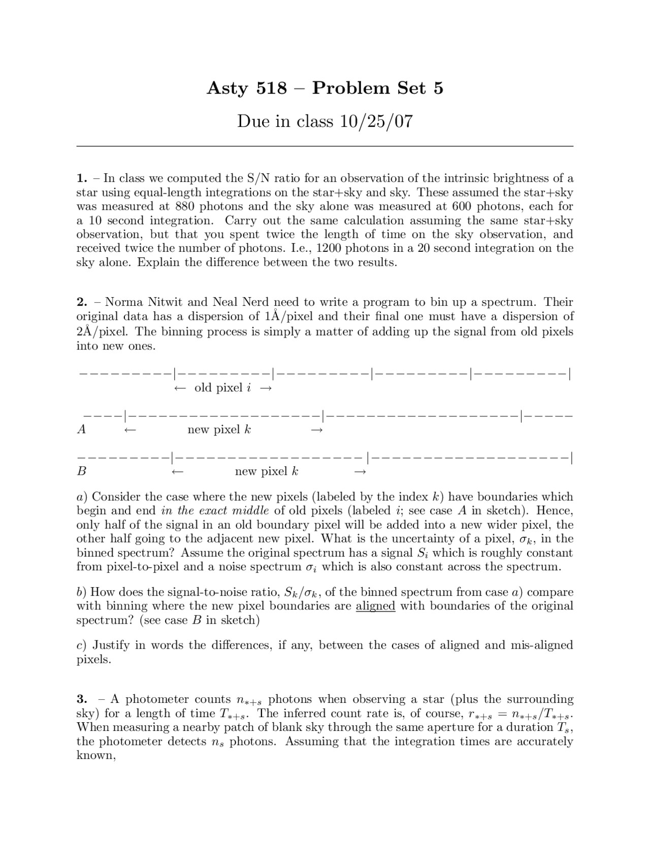 Problem Set 5 Modern Astronomical Instrumentation And Techniques