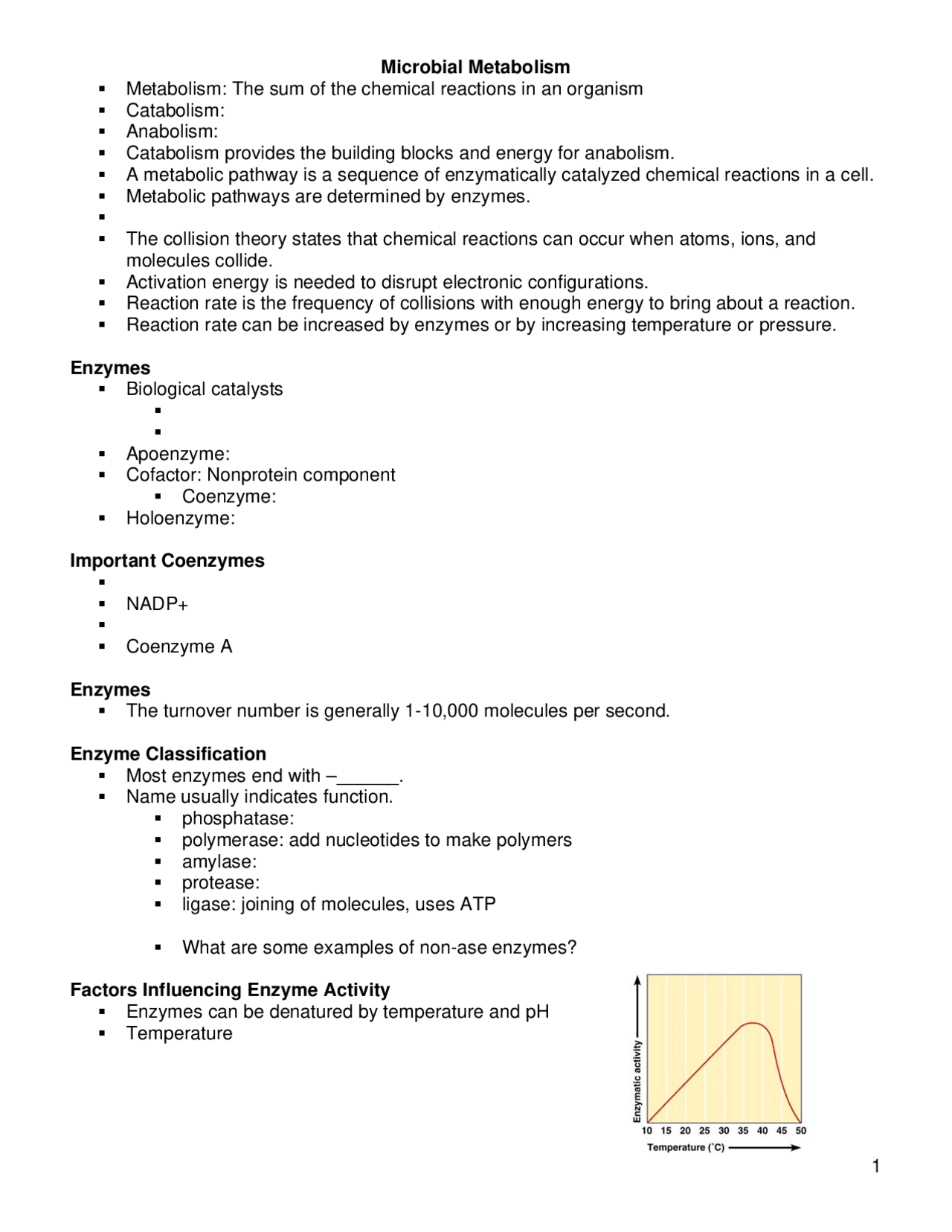 Lecture Notes On Microbial Metabolism Bi 203 Docsity
