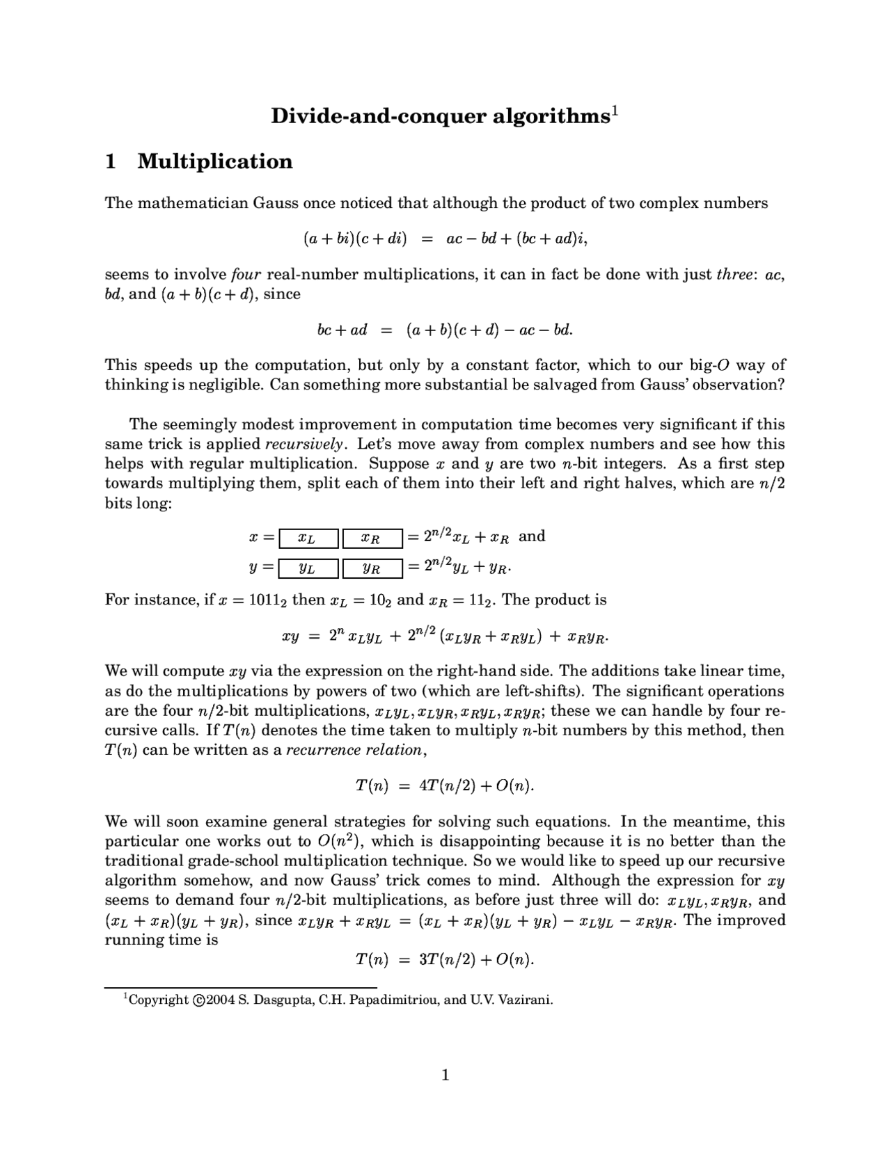 Divide And Conquer Algorithms Design And Analysis Algorithms Cs 4743