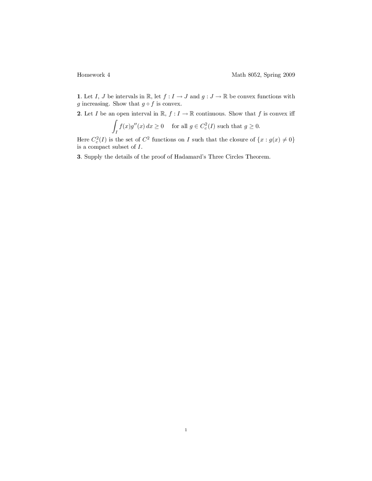 Homework 4 Practice Problems On Functions Of A Complex Variable Math