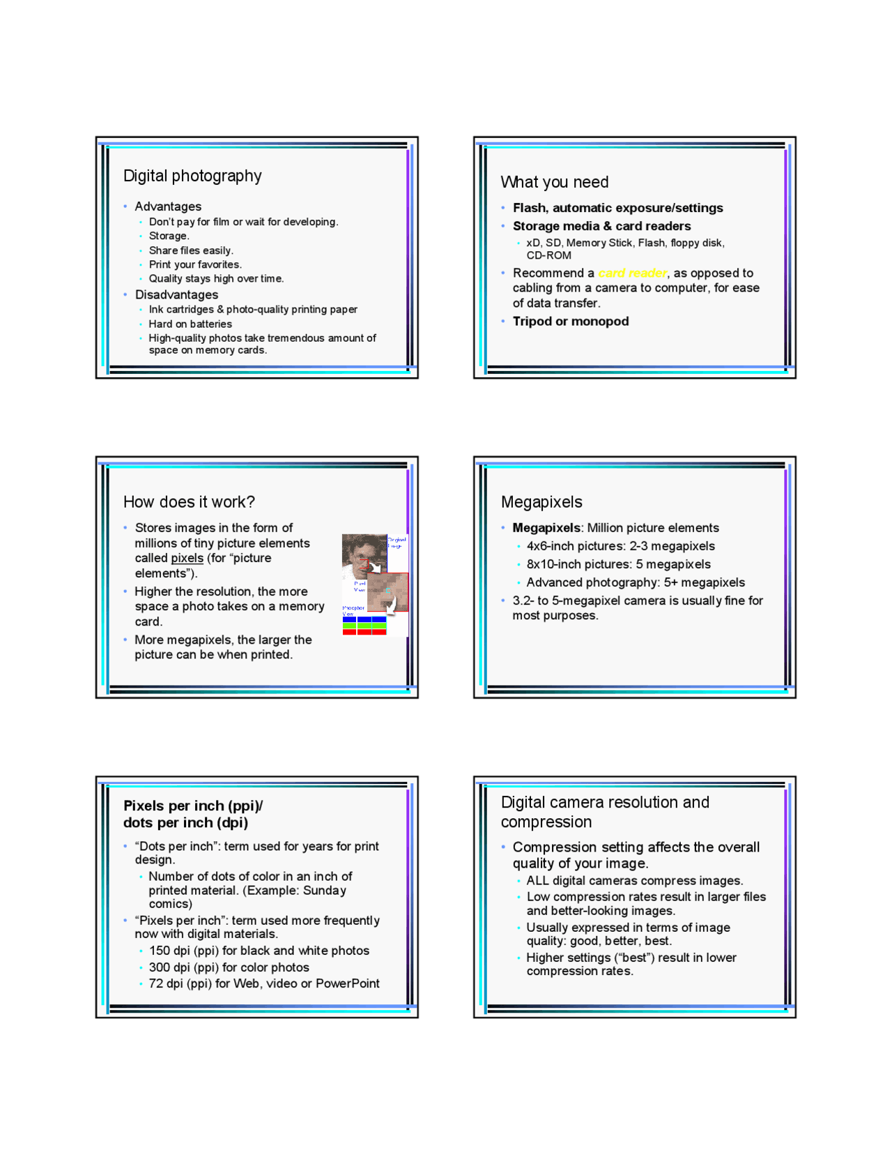 Digital Photography Lecture Slides Aee 4035 Docsity