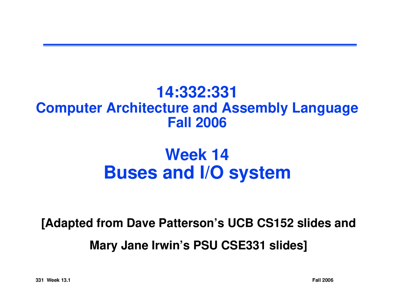 Buses and I, O System - Computer Architecture and Assembly Language | 332 331 - Docsity
