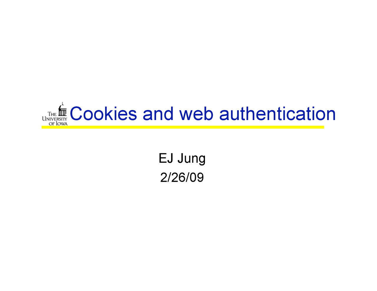 Cookies and Web Authentication - Lecture Slides | 000 000 - Docsity