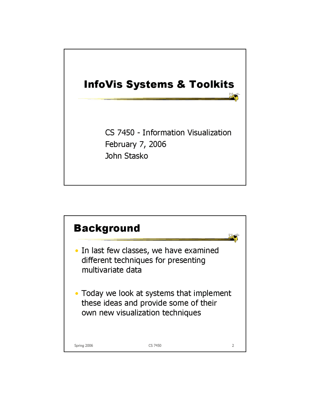 Information Visualization Systems And Toolkits Cs 7450 Docsity