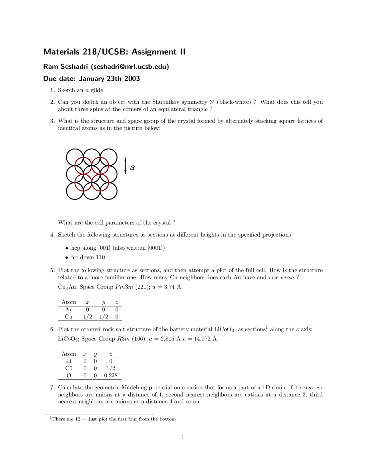 Introduction To Inorganic Materials Assignment Ii Questions Unsolved