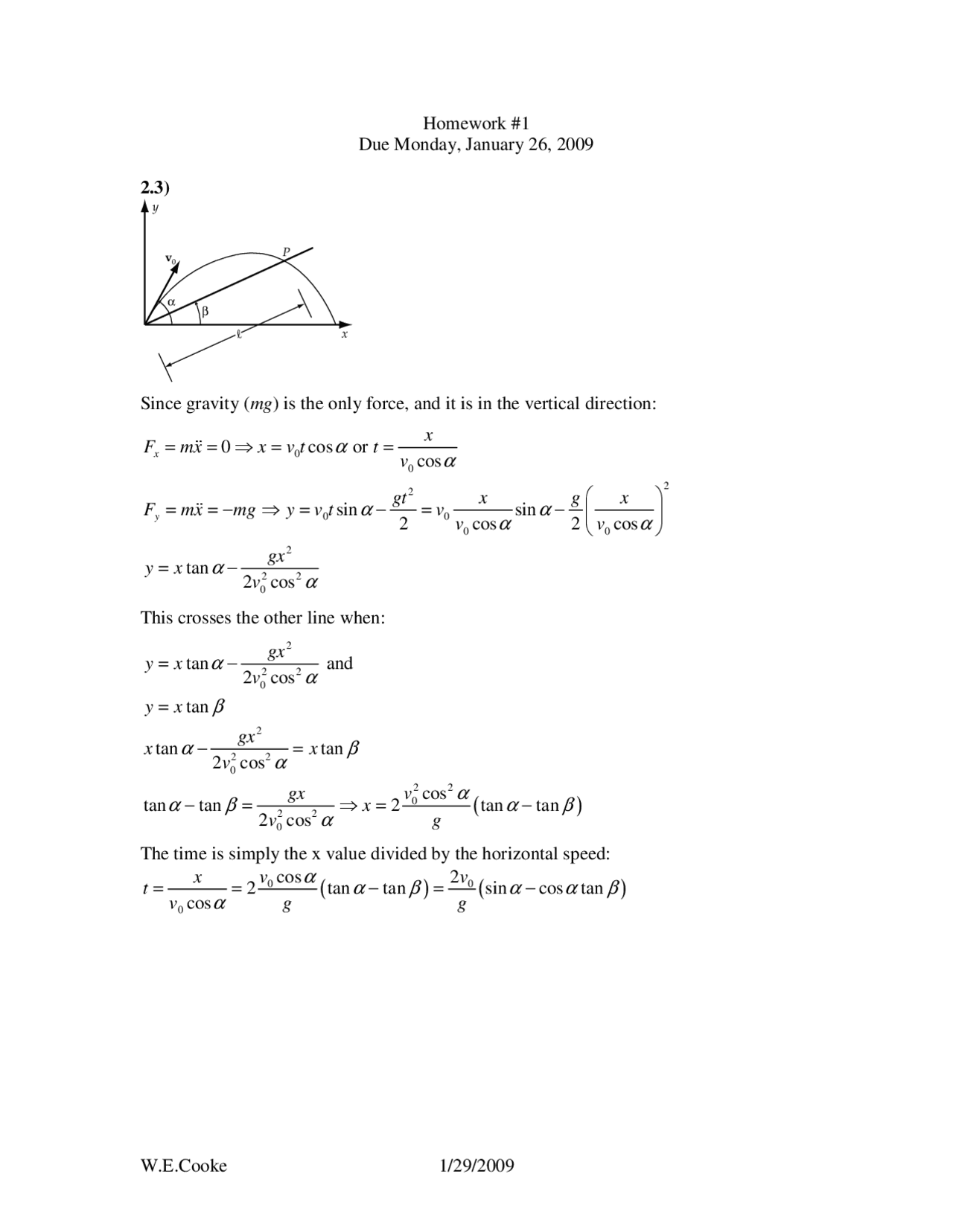 Homework 1 Solutions - Classical Mechanics Particle and Waves I | PHYS 208 - Docsity