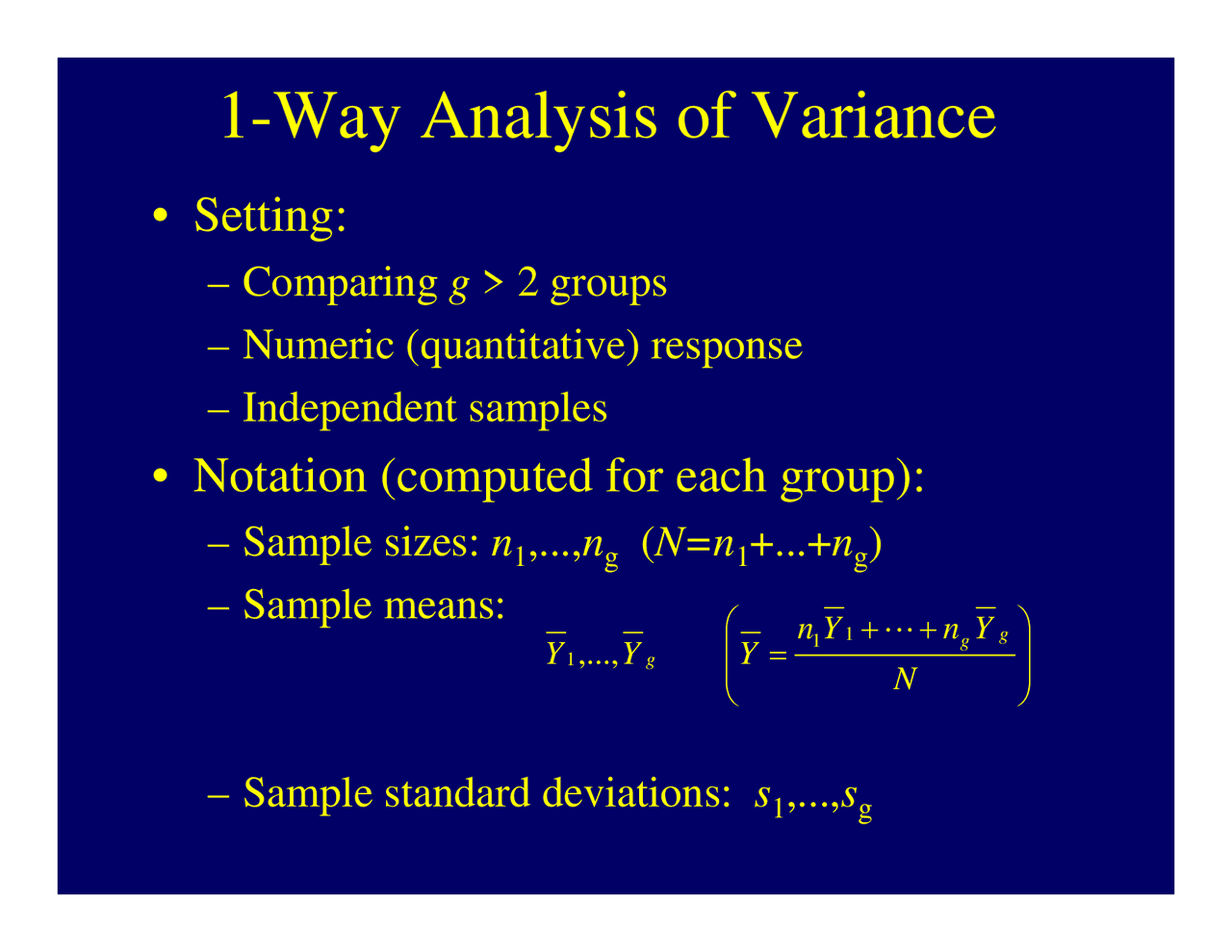 Way Analysis Of Variance Lecture Slides Sta 6127 Docsity