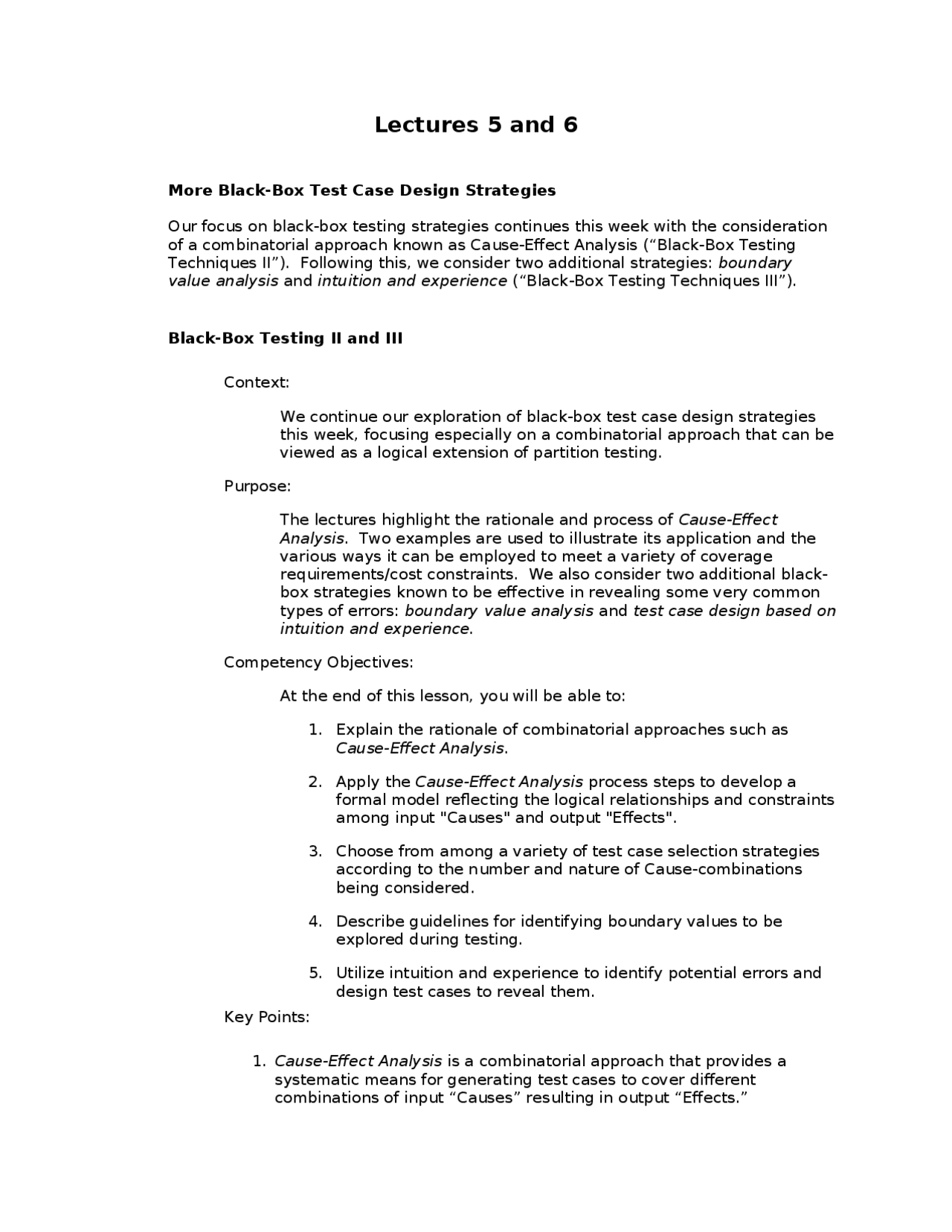 Black-Box Test Case Design Strategies, Black-Box Testing II and III ...
