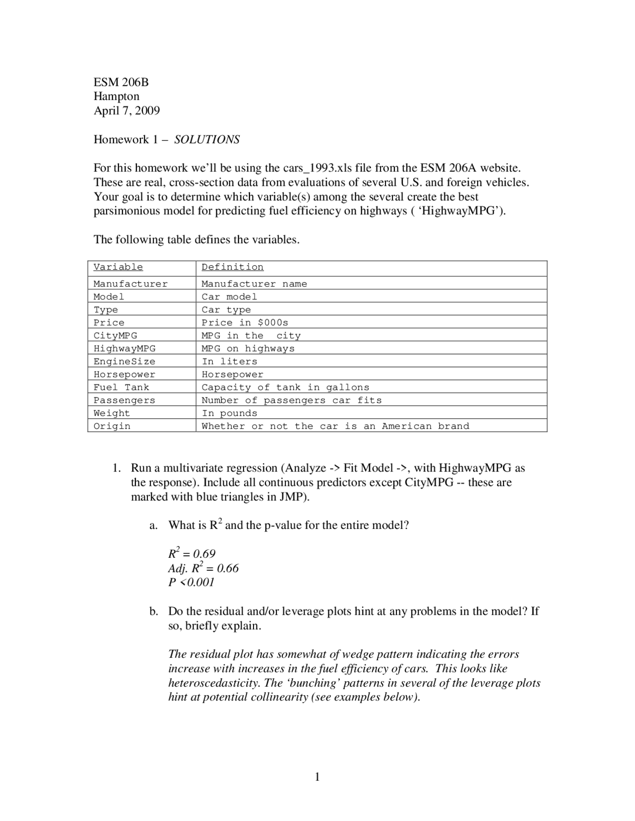 Homework 1 Solutions Data Analysis Experience Sampling Method Esm