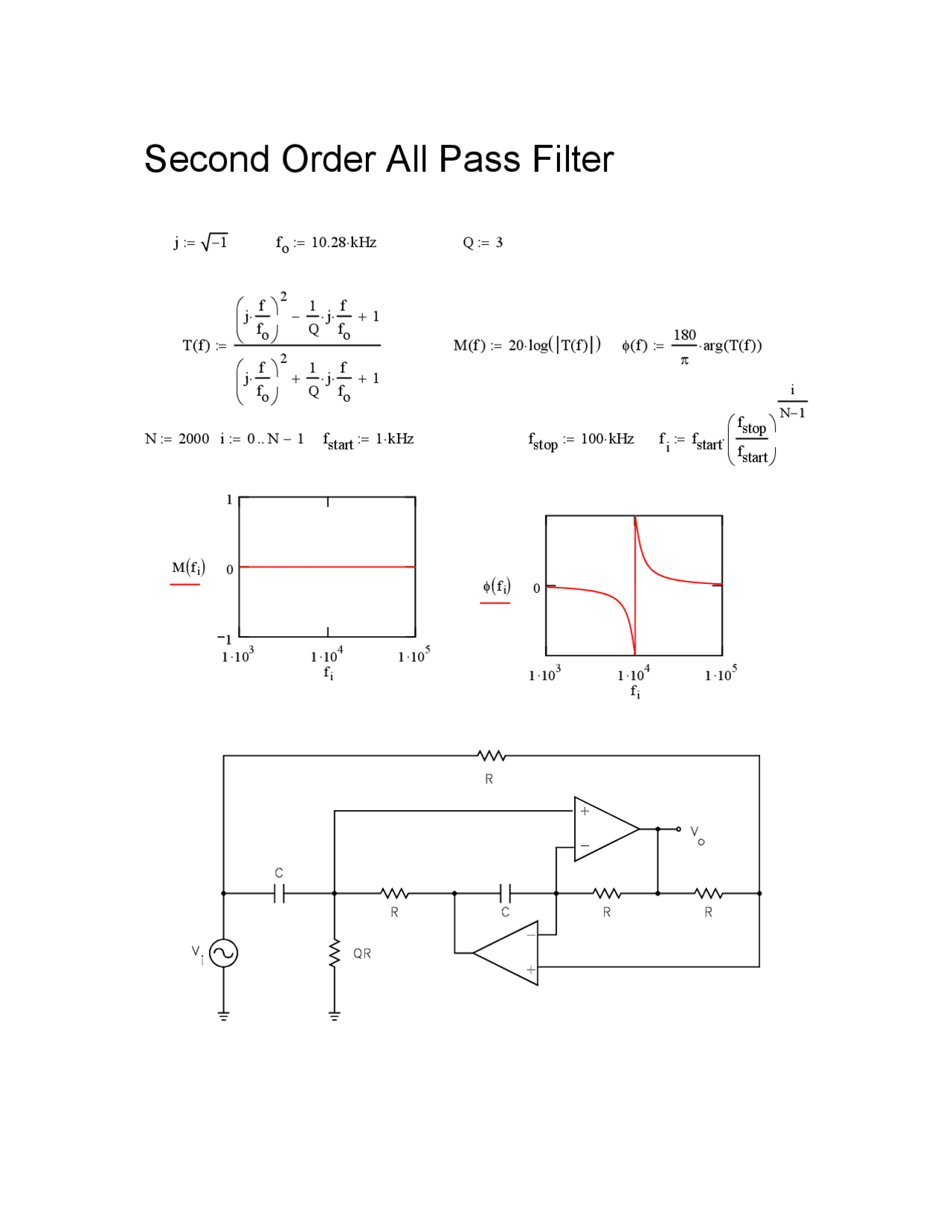 Second Order All Pass Filter - Micro Electro Circuit Lab | ECE 3042 ...