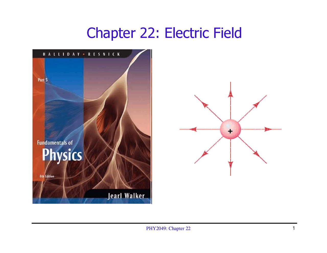 Electric Field Physics With Calculus Ii Lecture Slides Phy 2049